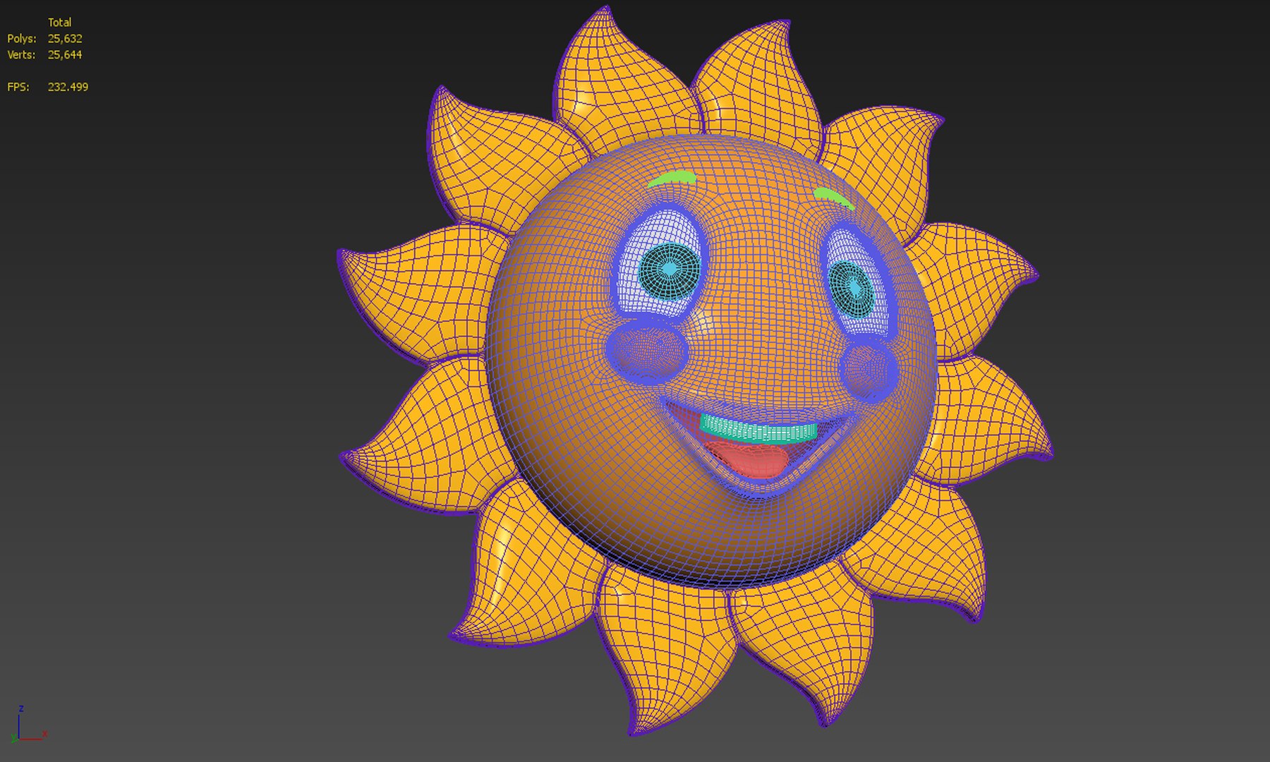 Sun Character Cartoon 3D Model - TurboSquid 1651841