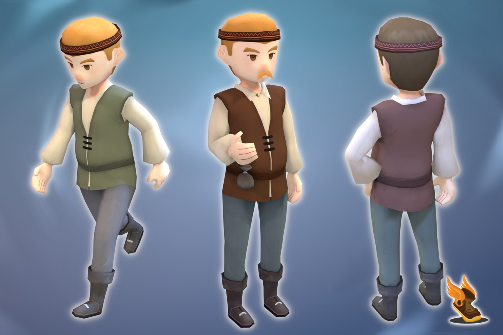 Stylized NPC - Peasant Orin 3D Model - TurboSquid 2070558