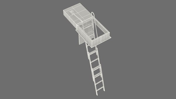 3D Metal Attic Ladder - TurboSquid 1935087