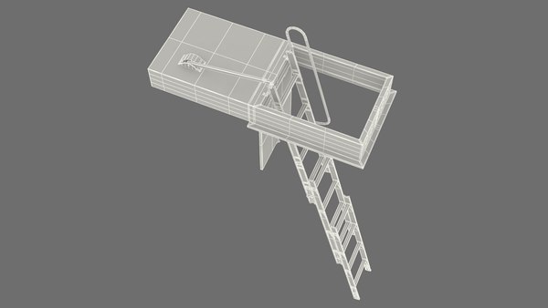 3D Metal Attic Ladder - TurboSquid 1935087