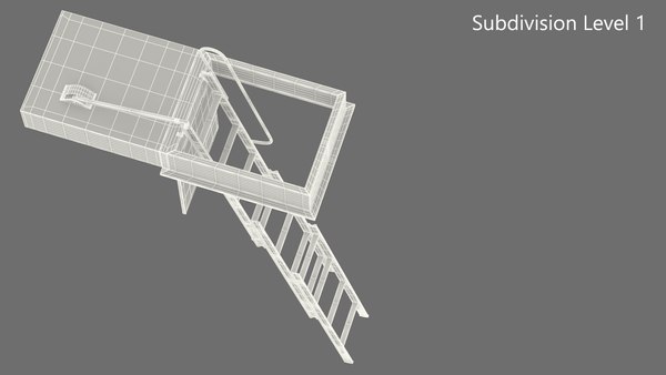 3D Metal Attic Ladder - TurboSquid 1935087
