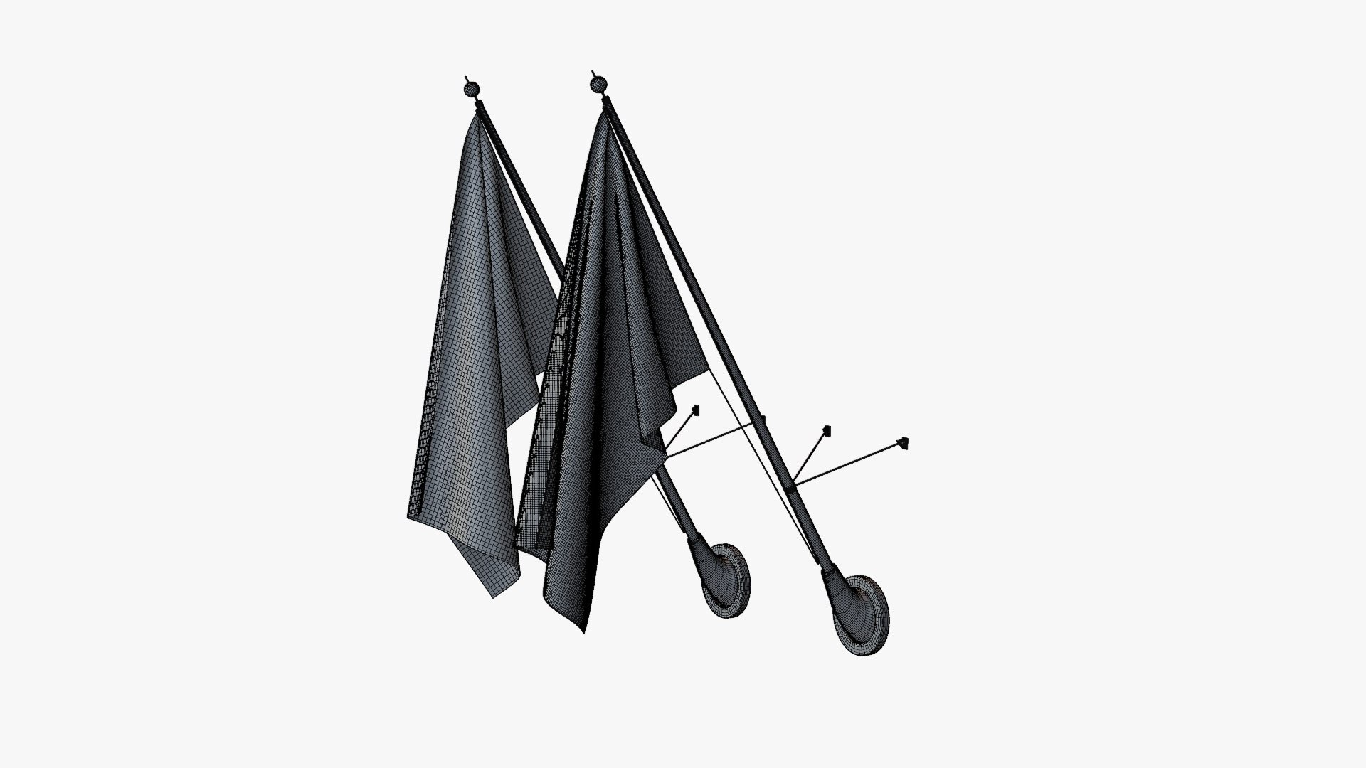 Wall-Mount Flags 3D Model - TurboSquid 2307095