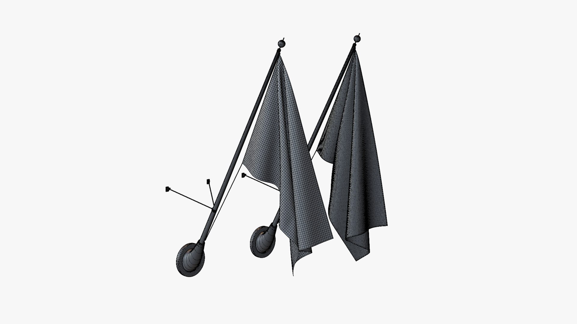 Wall-Mount Flags 3D Model - TurboSquid 2307095