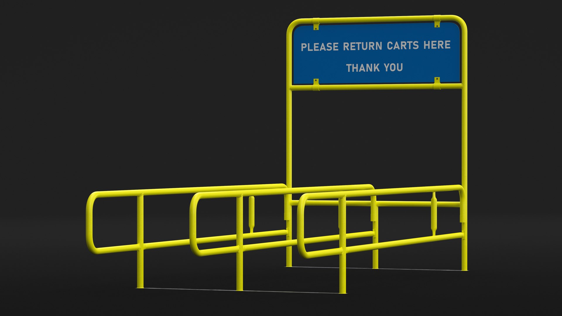 3D Cart Corral Double Yellow - TurboSquid 2028412