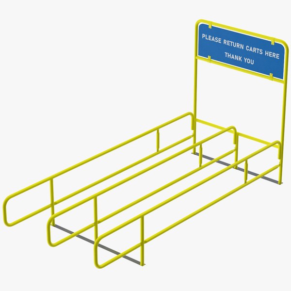 3D Cart Corral Double Yellow - TurboSquid 2028412