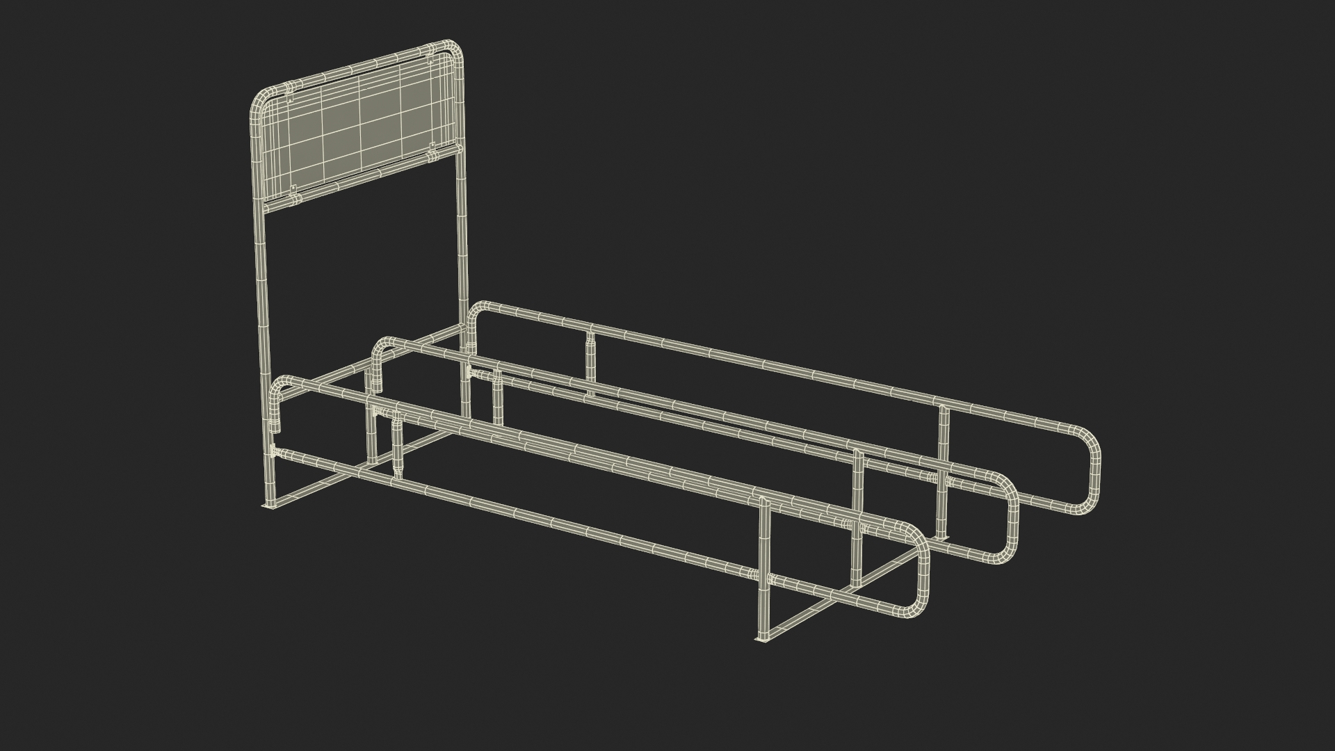 3D Cart Corral Double Yellow - TurboSquid 2028412