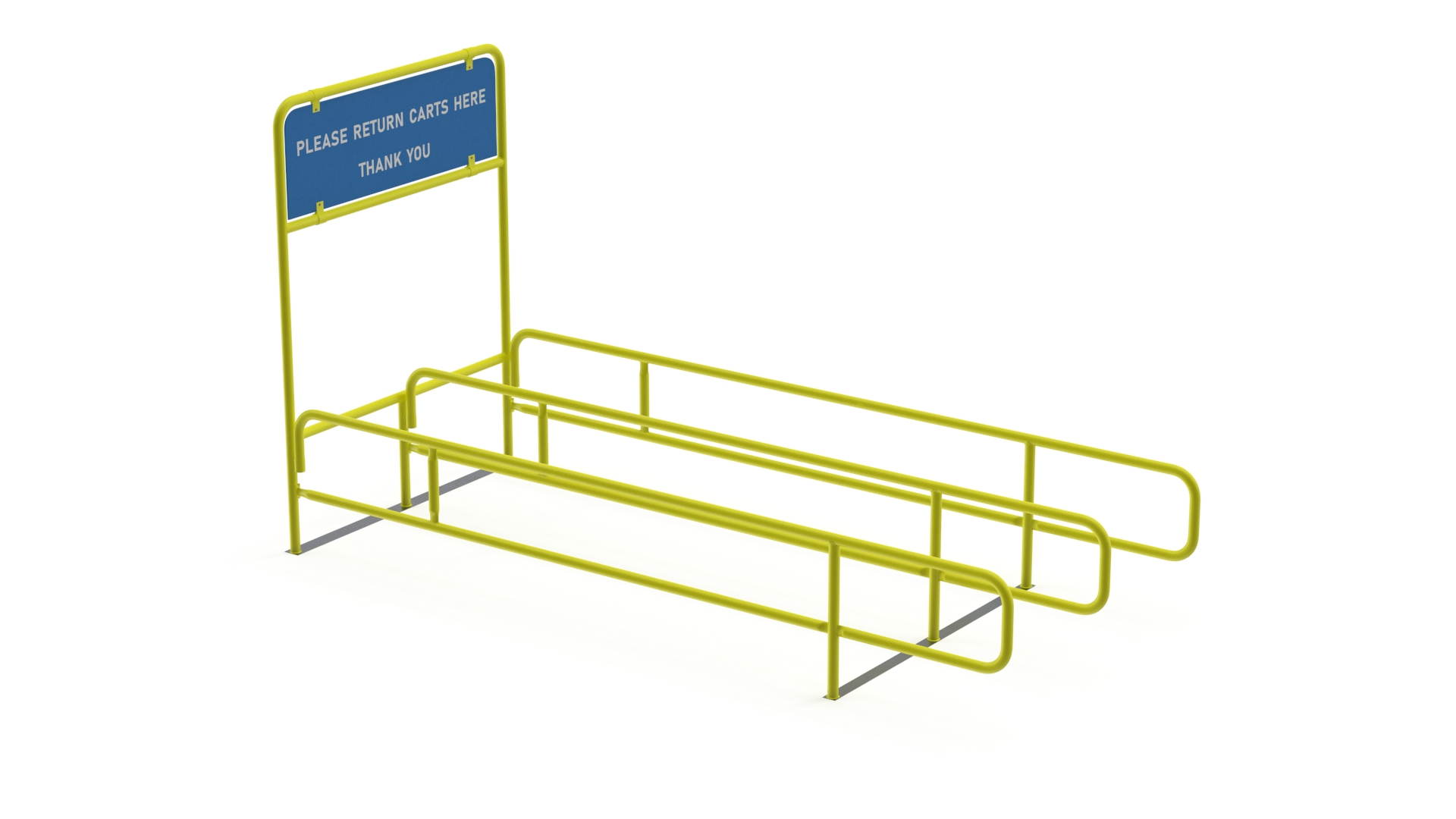 3D Cart Corral Double Yellow - TurboSquid 2028412