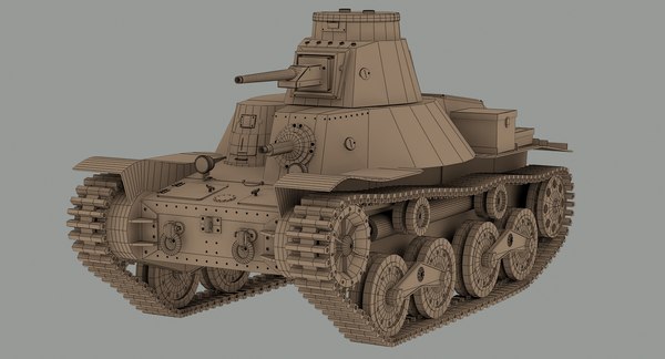 3d model japanese light tank ha