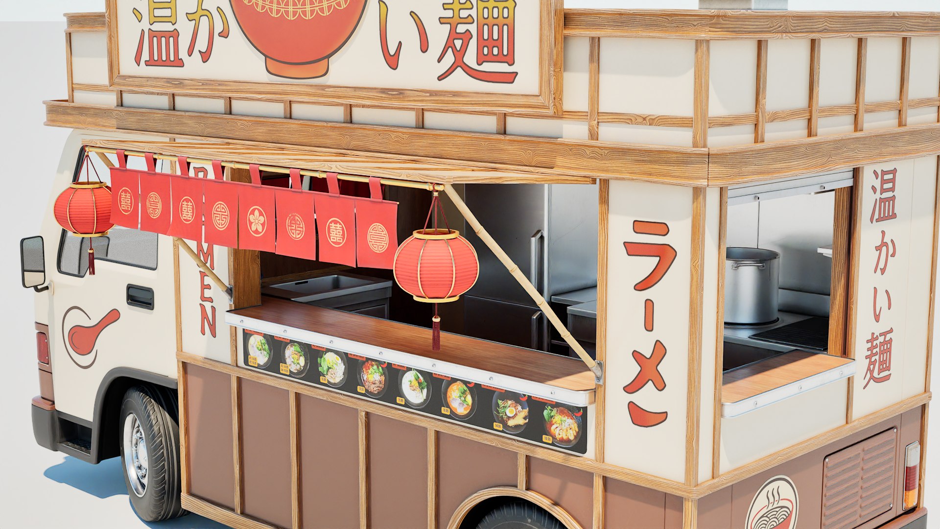 Japanese Generic Ramen Food Truck PBR Model - TurboSquid 2415510