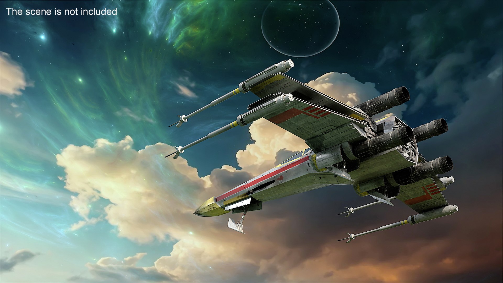 3D Model Starfighter X-Wing With Droid R2-D2 Rigged For Maya ...