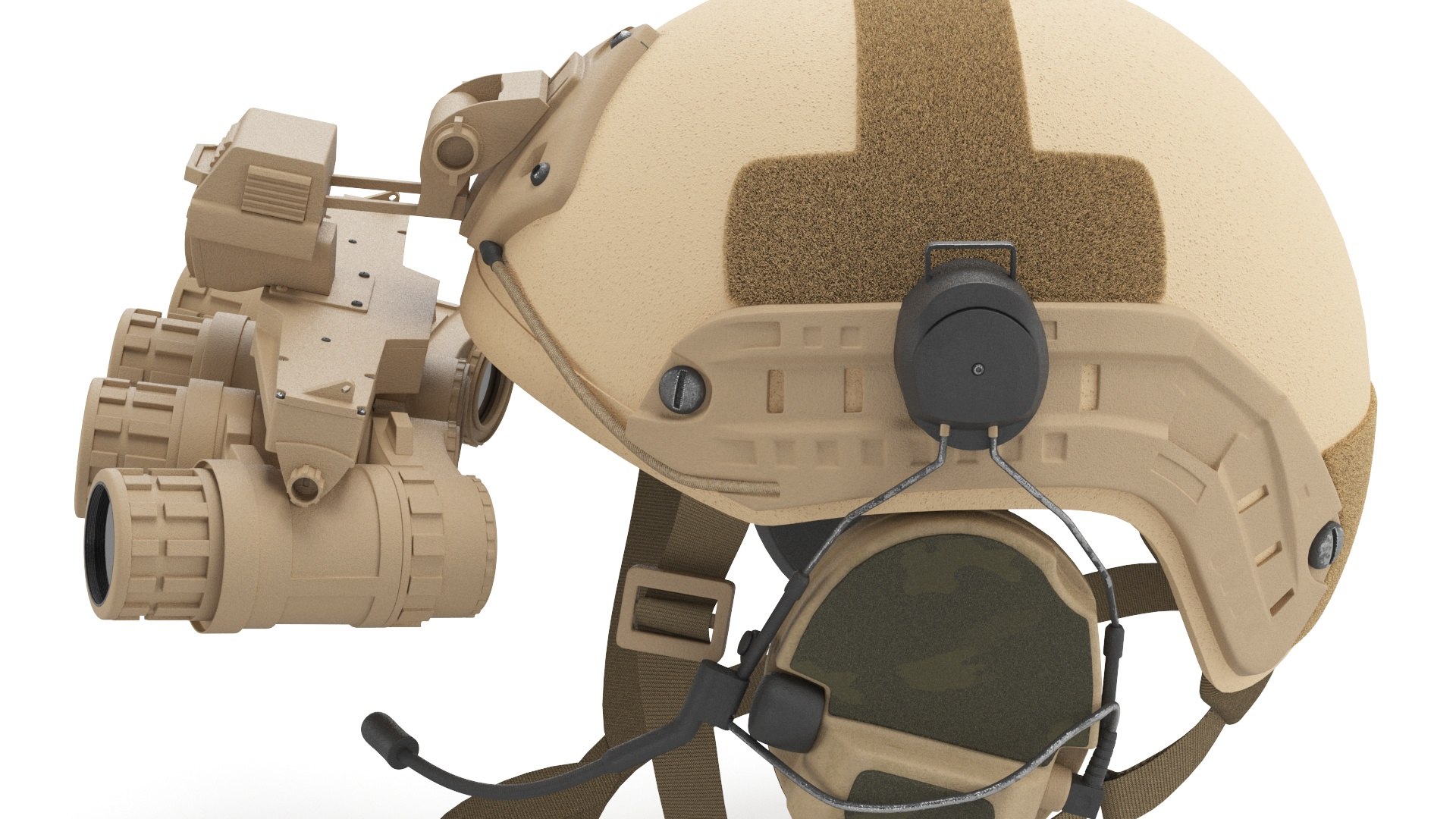 Tactical Ballistic Helmet Digital Camo With Fur Yellow 3D Model ...