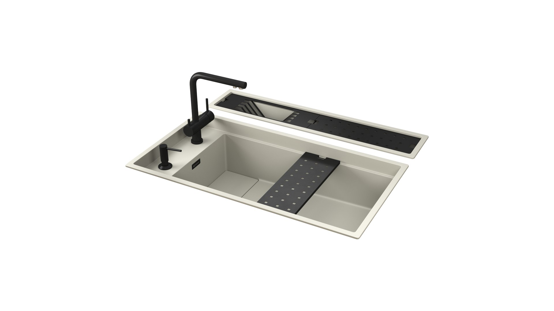 Sink And Mixer Omoikiri Kinaru Pro 86-UI 3D Model - TurboSquid 2090697