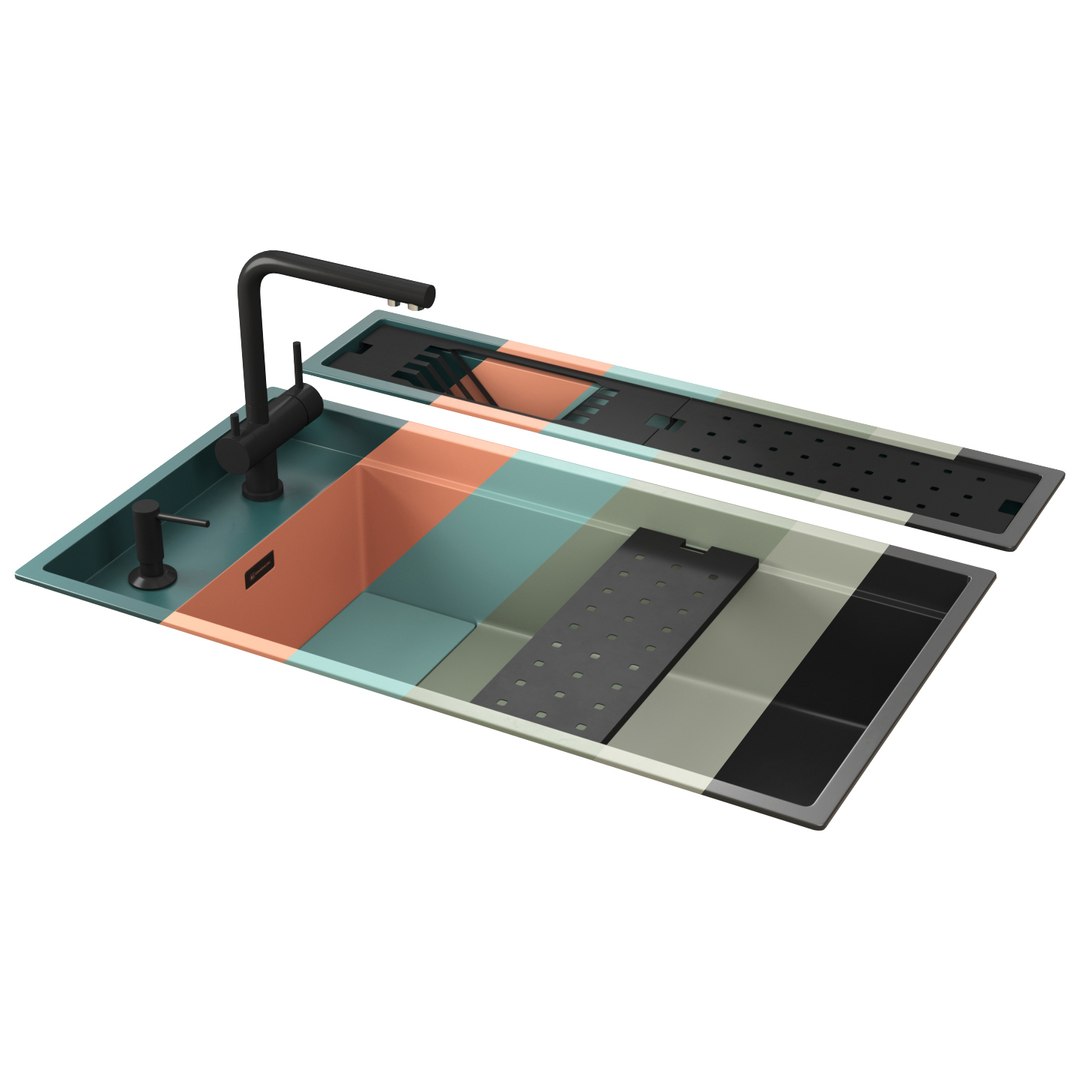 Sink And Mixer Omoikiri Kinaru Pro 86-UI 3D Model - TurboSquid 2090697