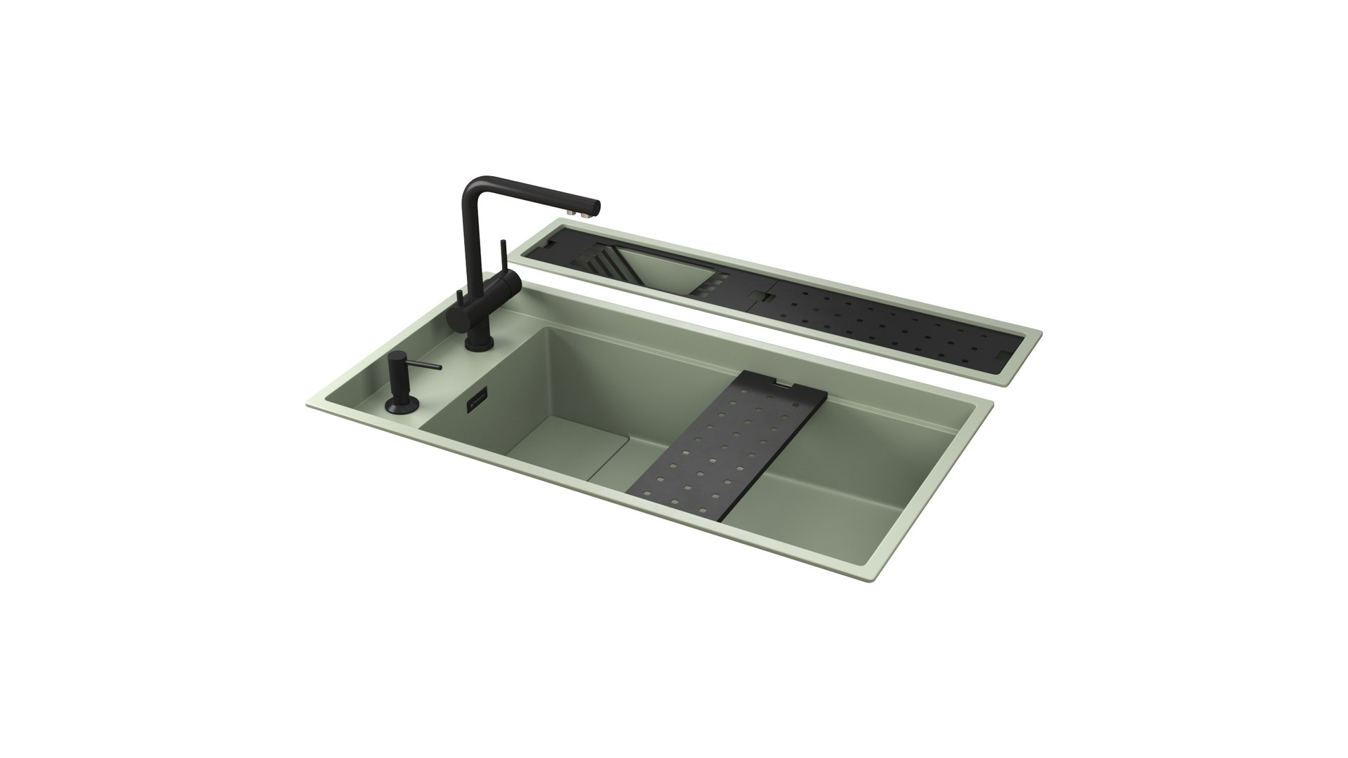 Sink And Mixer Omoikiri Kinaru Pro 86-UI 3D Model - TurboSquid 2090697