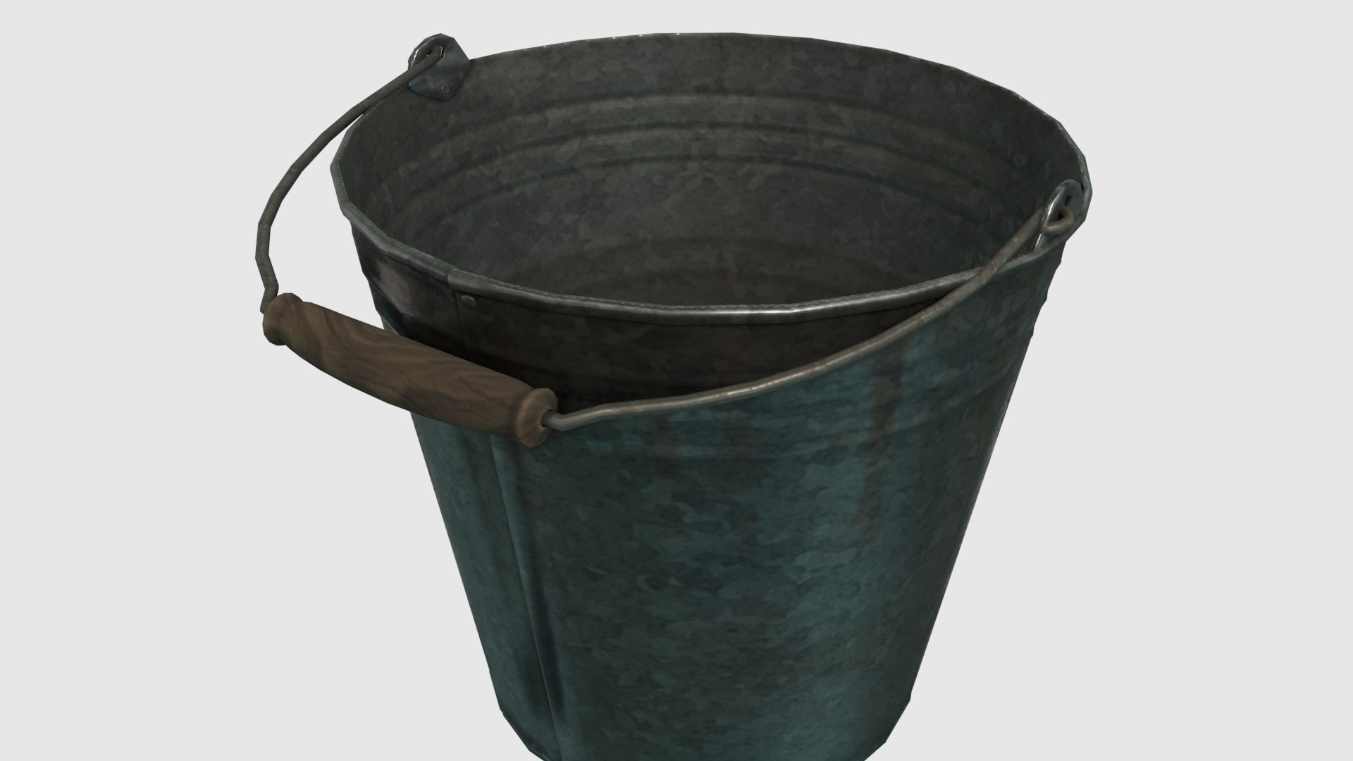 3D Vintage Galvanized Steel Bucket Model - TurboSquid 1332699