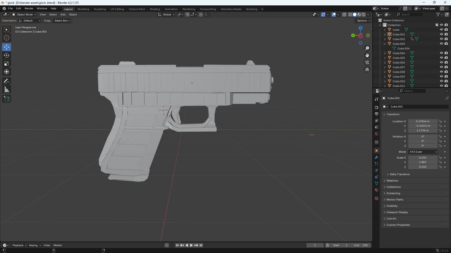 Glock Low Poly 3D Model - TurboSquid 2270951