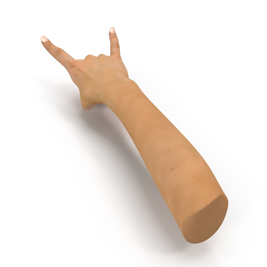 Female Hand Rock Roll 3d Max