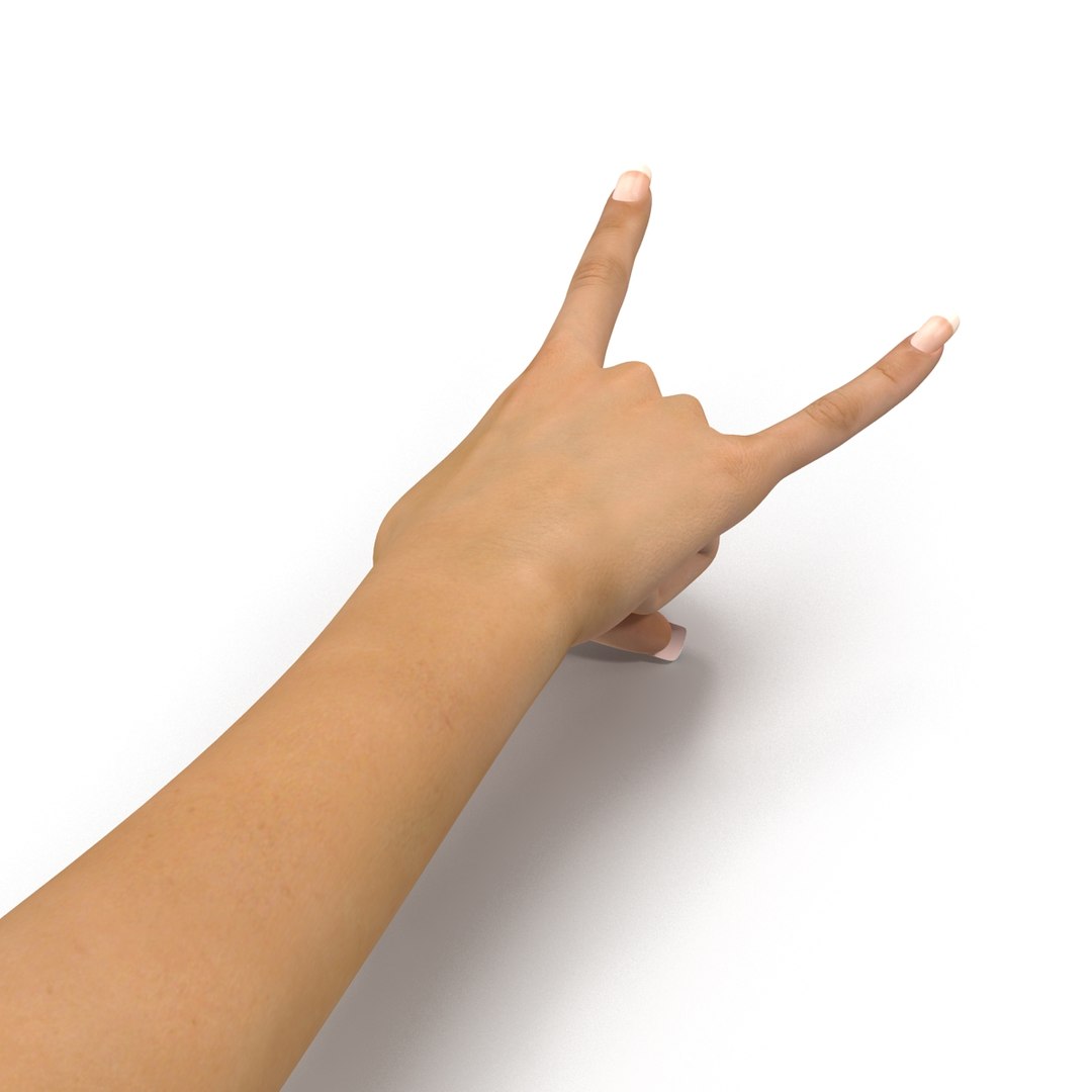 Female Hand Rock Roll 3d Max
