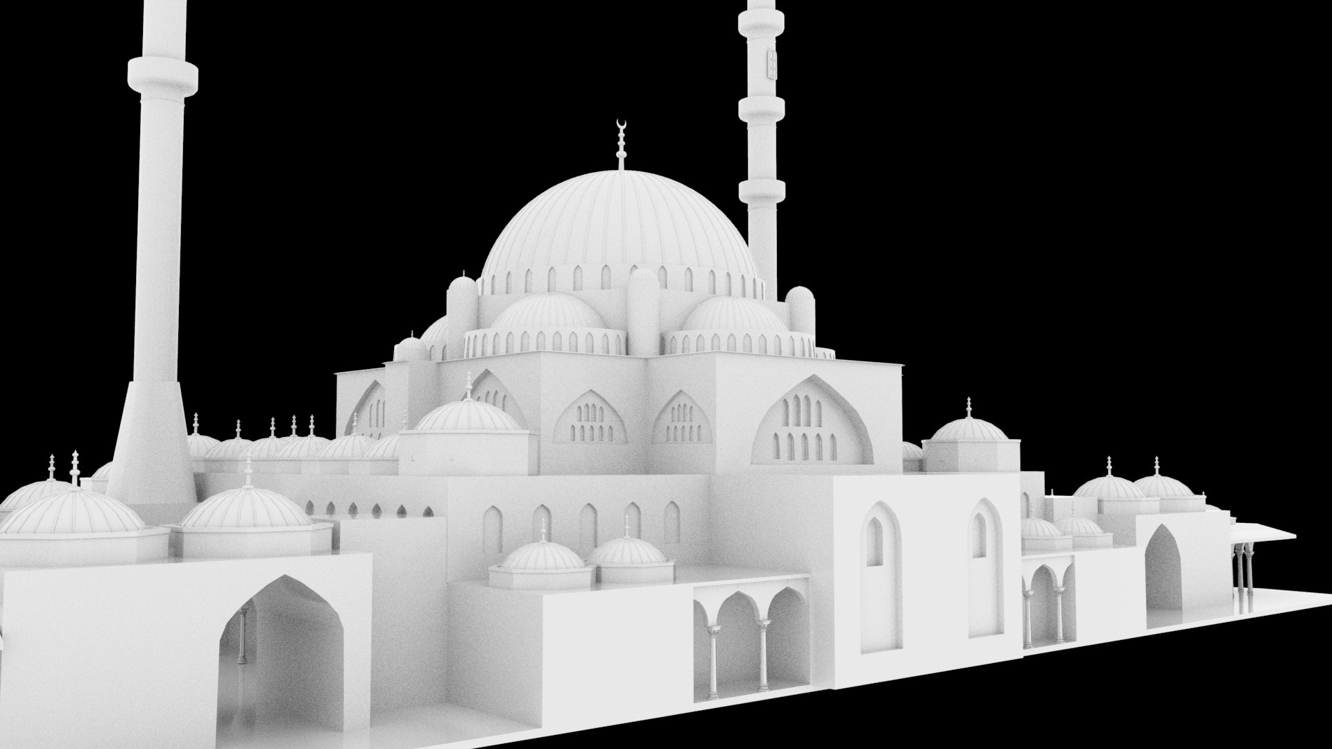 3D Sharjah Mosque Model - TurboSquid 2302794