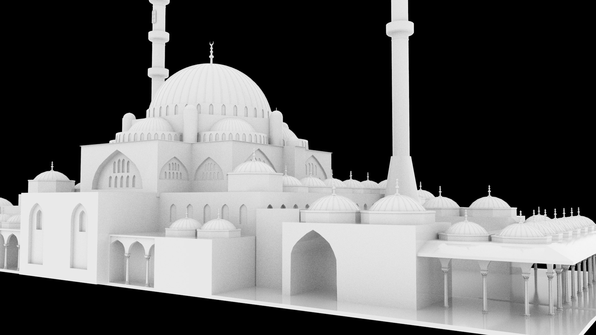 3D Sharjah Mosque Model - TurboSquid 2302794