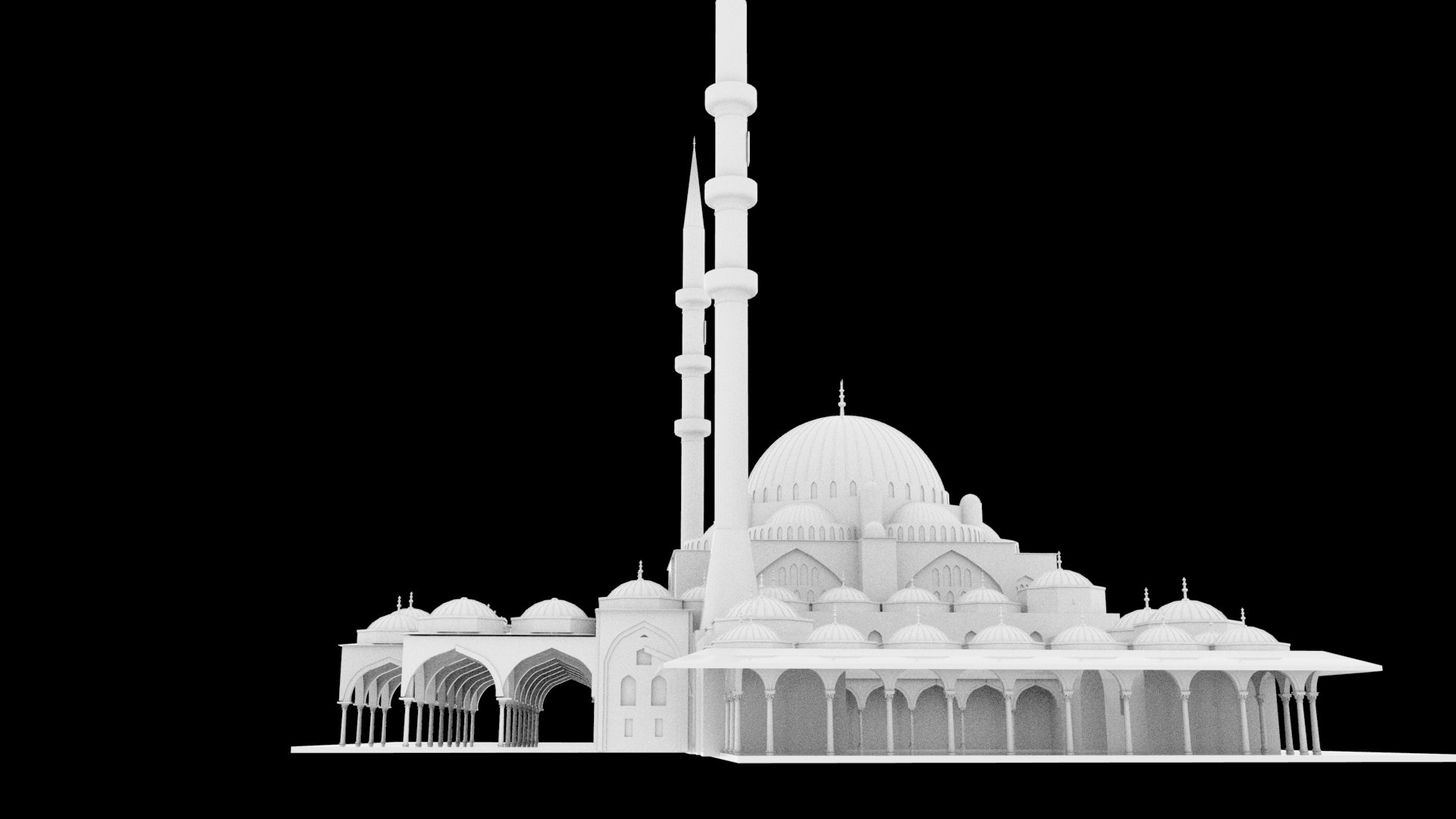3D Sharjah Mosque Model - TurboSquid 2302794