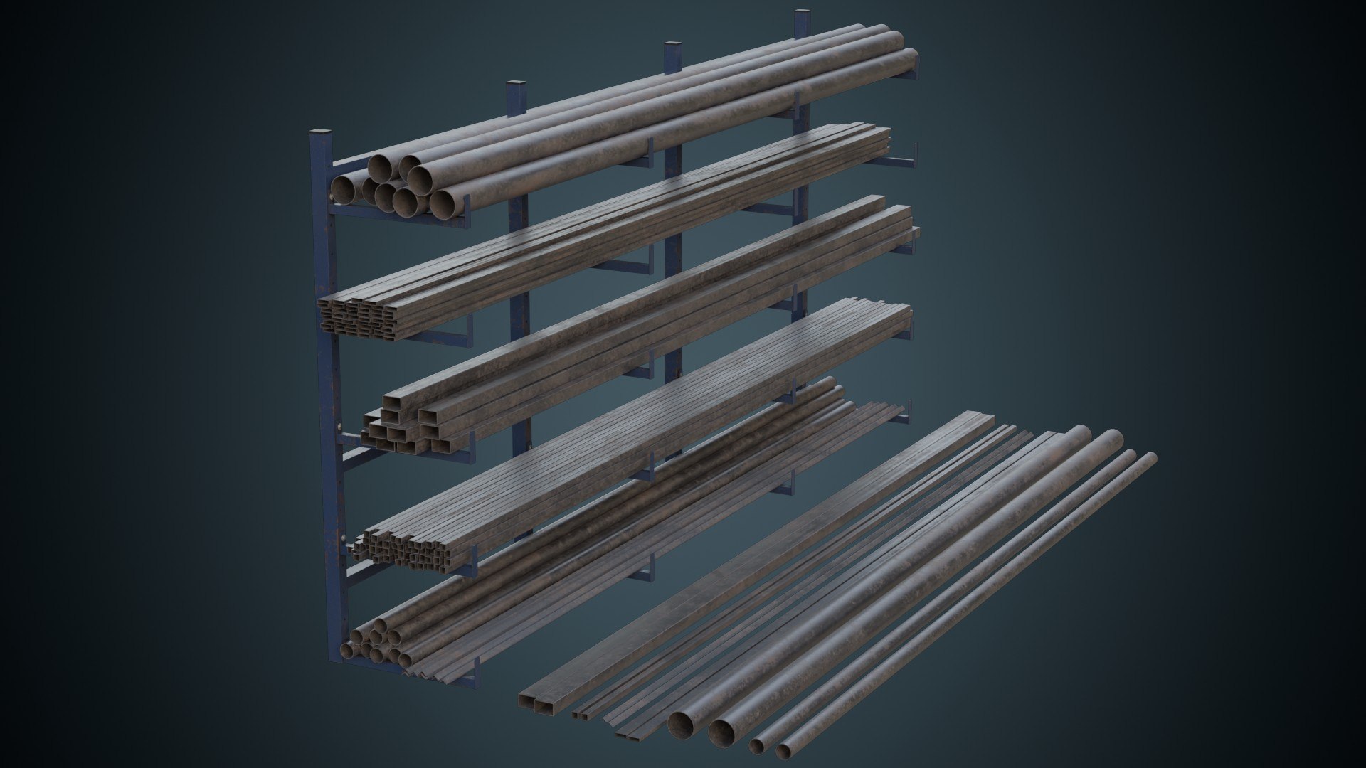 3D Pipe Rack 1B - TurboSquid 2250798