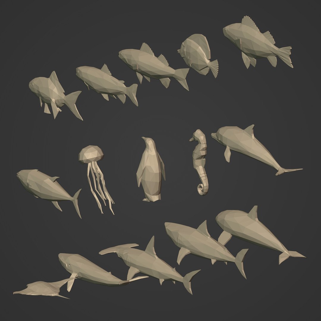 Cartoon Sea Animals 3D Model - TurboSquid 1486291