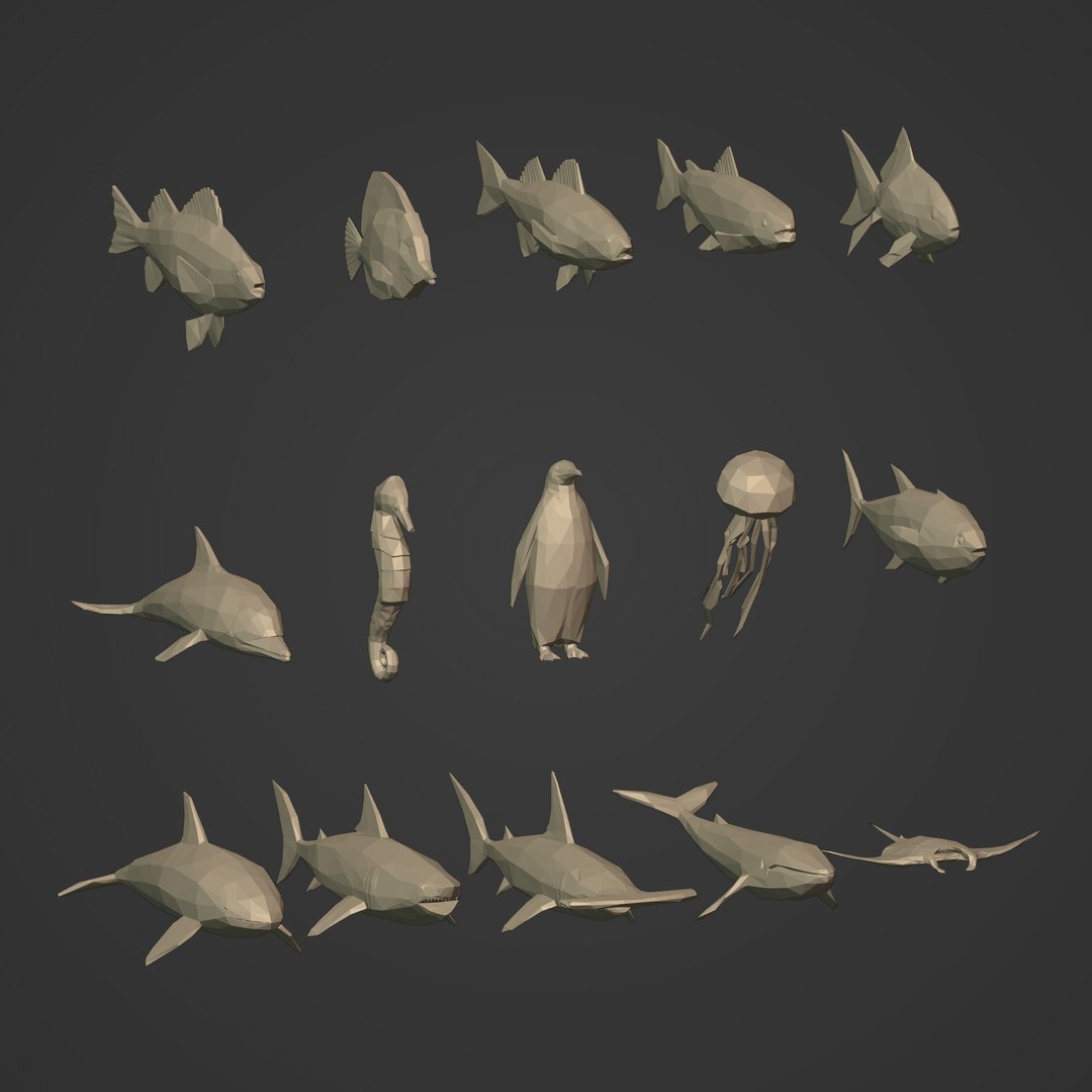 Cartoon Sea Animals 3D Model - TurboSquid 1486291