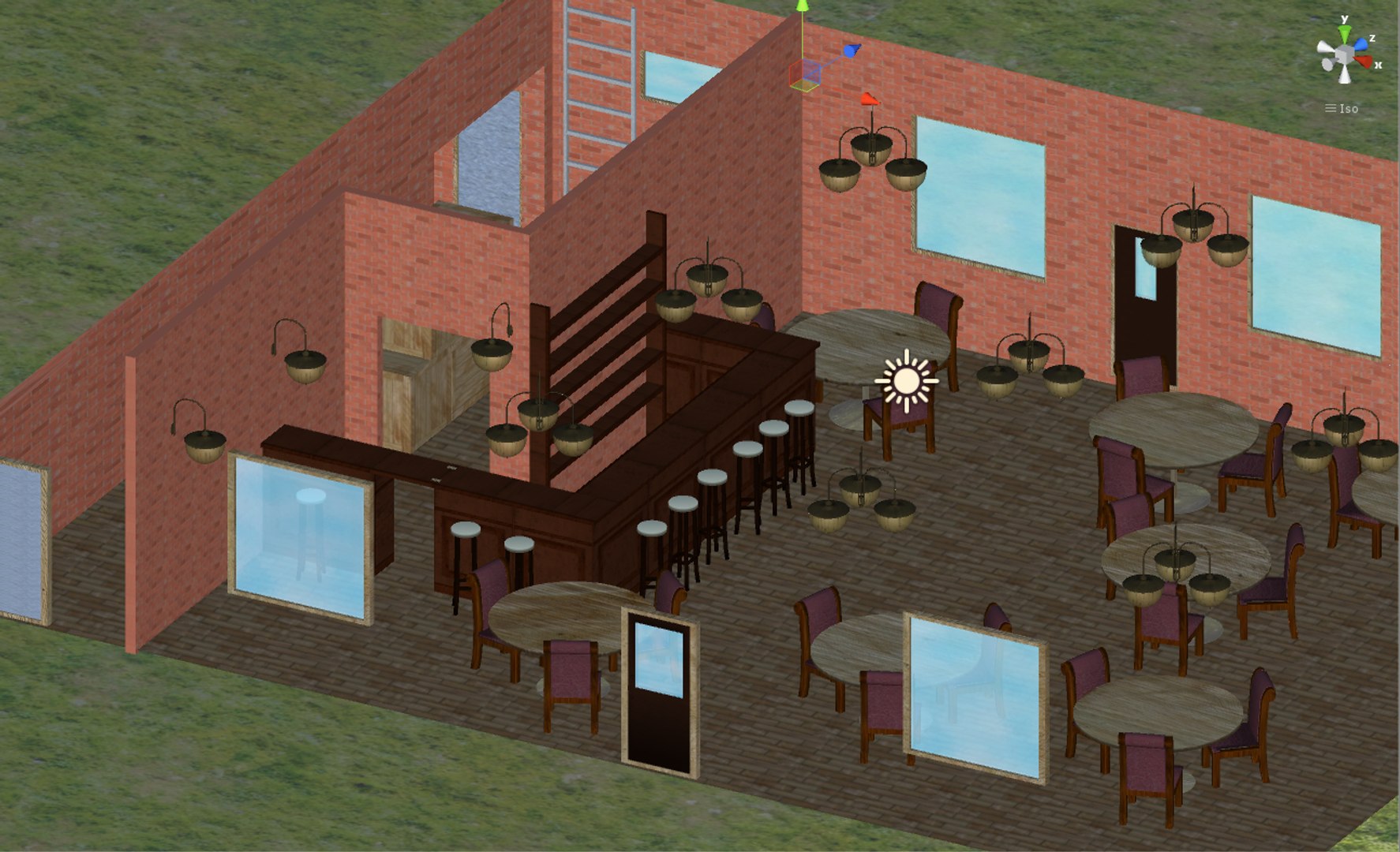 Pub Building Interior Exterior 3D Model - TurboSquid 1166721
