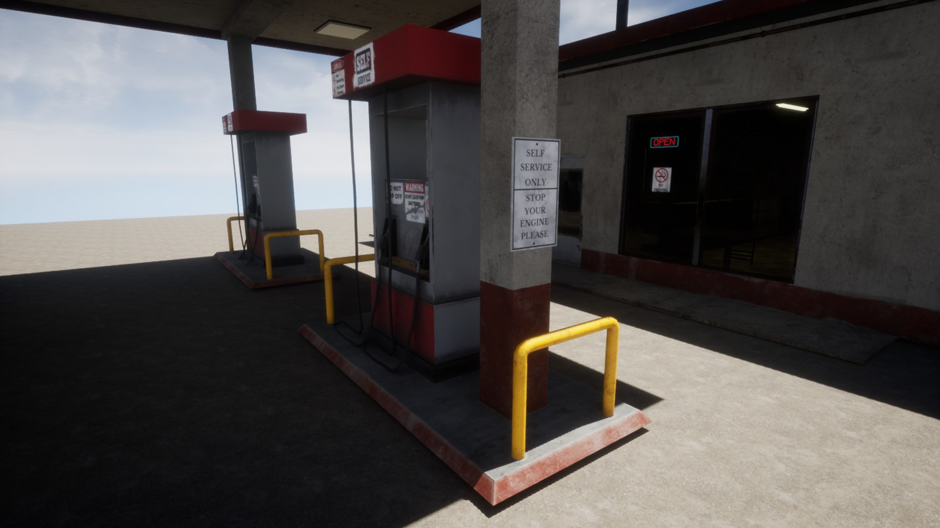3D Gas Station Low-poly 3D Model - TurboSquid 1747665
