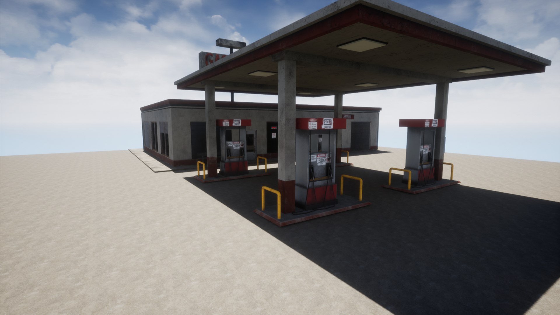 3D Gas Station Low-poly 3D Model - TurboSquid 1747665