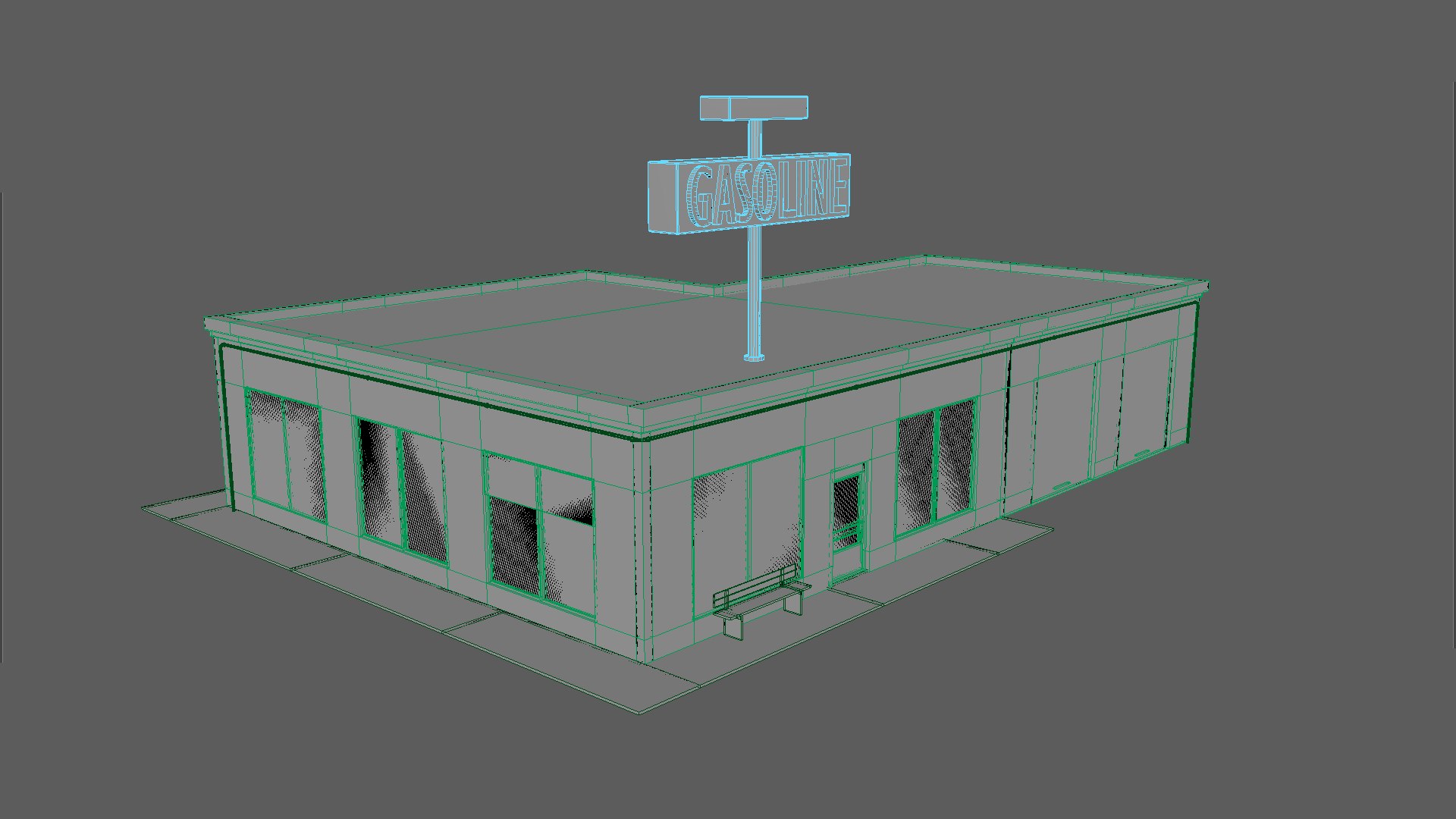 3D Gas Station Low-poly 3D Model - TurboSquid 1747665