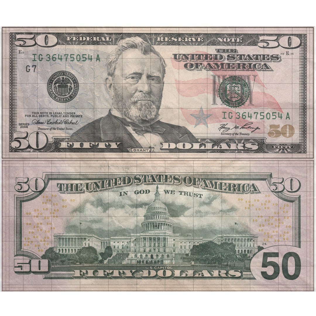 3d Dollar Bill Model