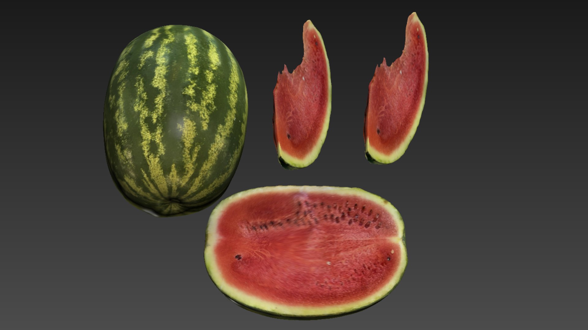 3D Watermelon Set Model - TurboSquid 2141510