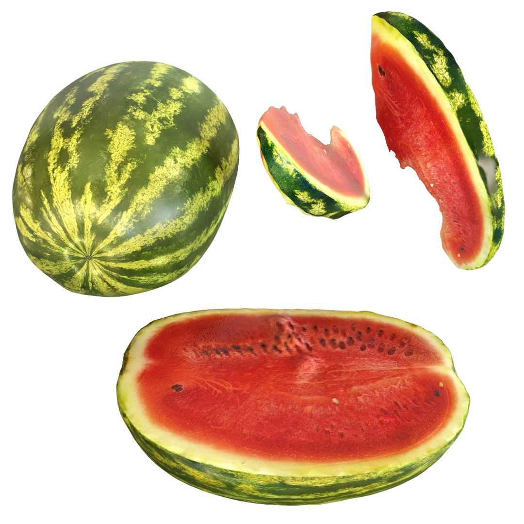 3D Watermelon Set Model - TurboSquid 2141510
