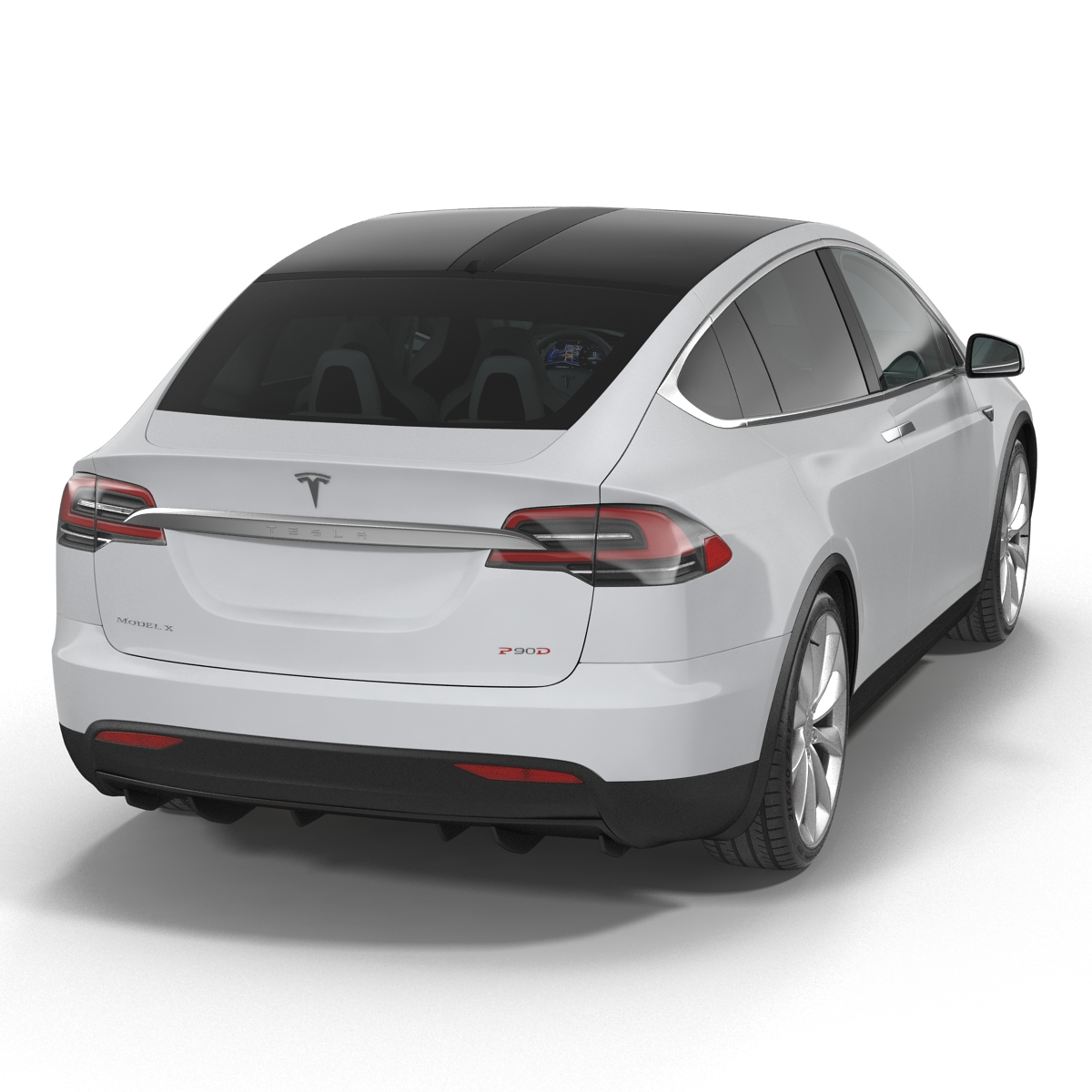 3d tesla x rigged modeled model