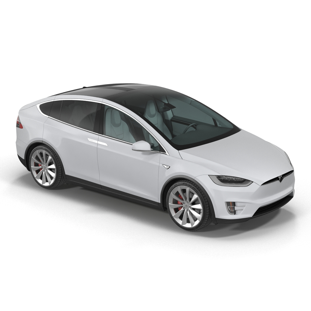 3d tesla x rigged modeled model