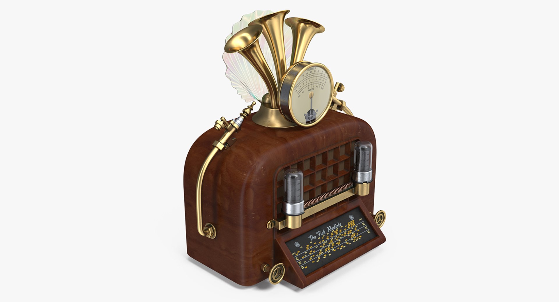 Steampunk vintage radio 3D model - TurboSquid 1268928