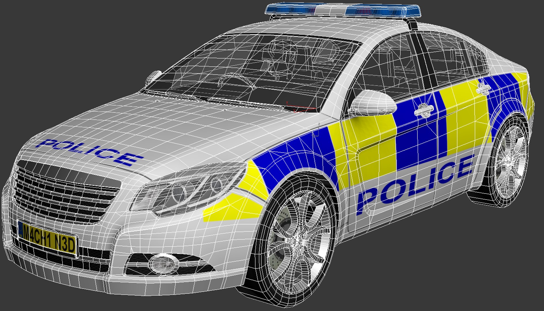 3d Model Generic Police Car Majestic