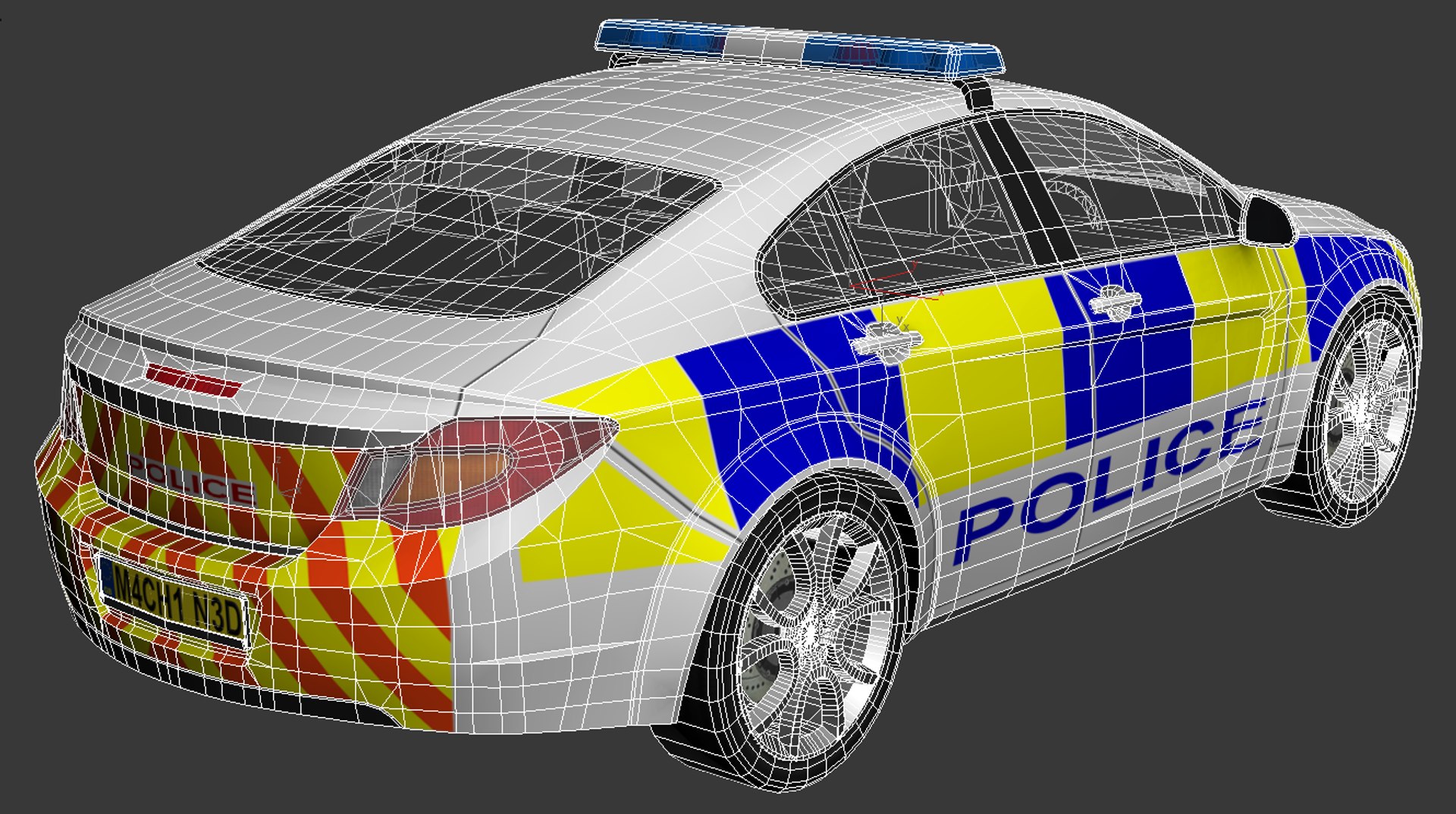 3d Model Generic Police Car Majestic