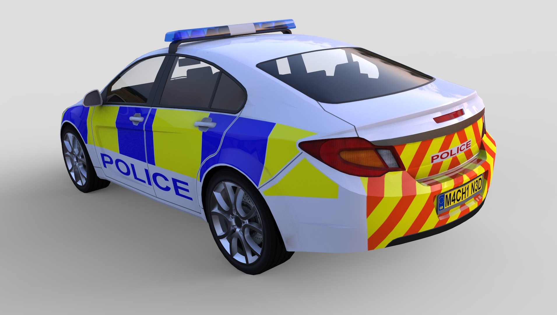 3d Model Generic Police Car Majestic