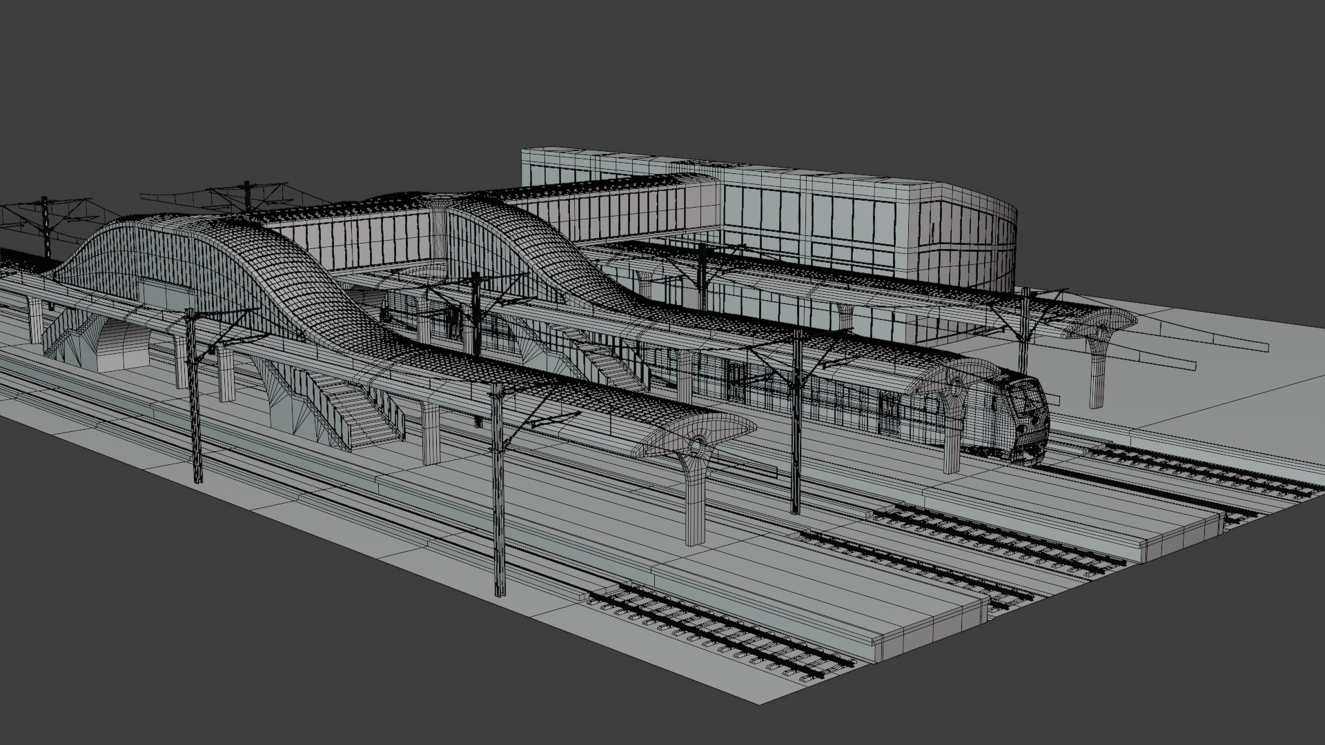 Station With BiLevel Train IV 3D Model - TurboSquid 2313340