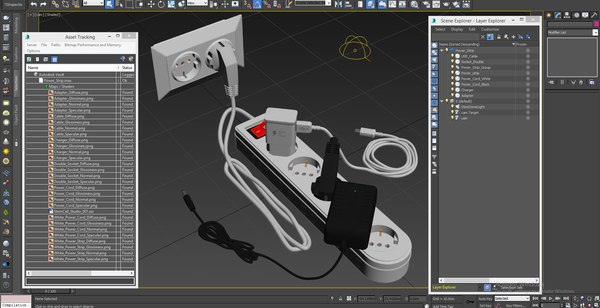 3D model Power Strip With Plugs - TurboSquid 1895753