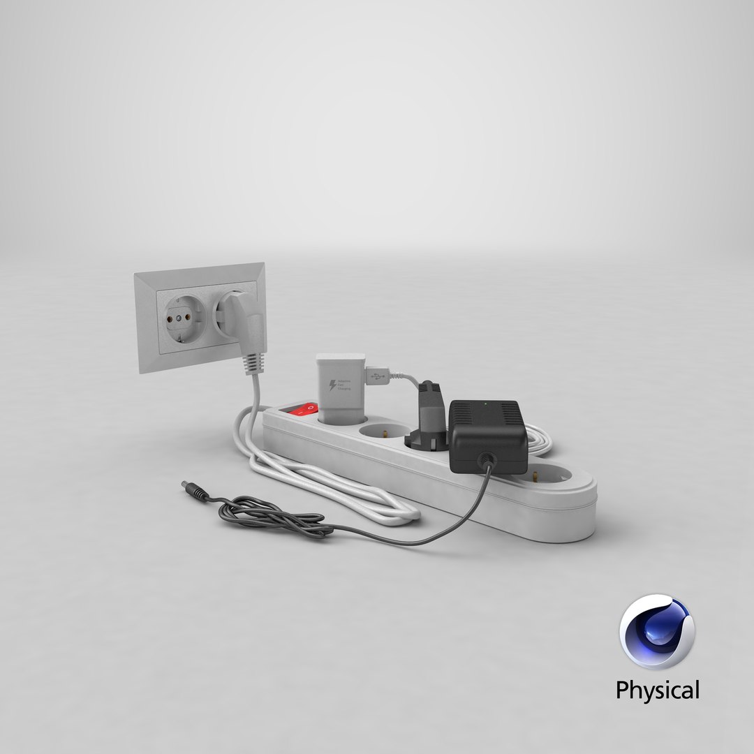 3D model Power Strip With Plugs - TurboSquid 1895753