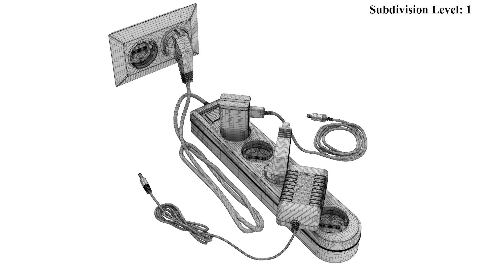 3D Model Power Strip With Plugs - TurboSquid 1895753