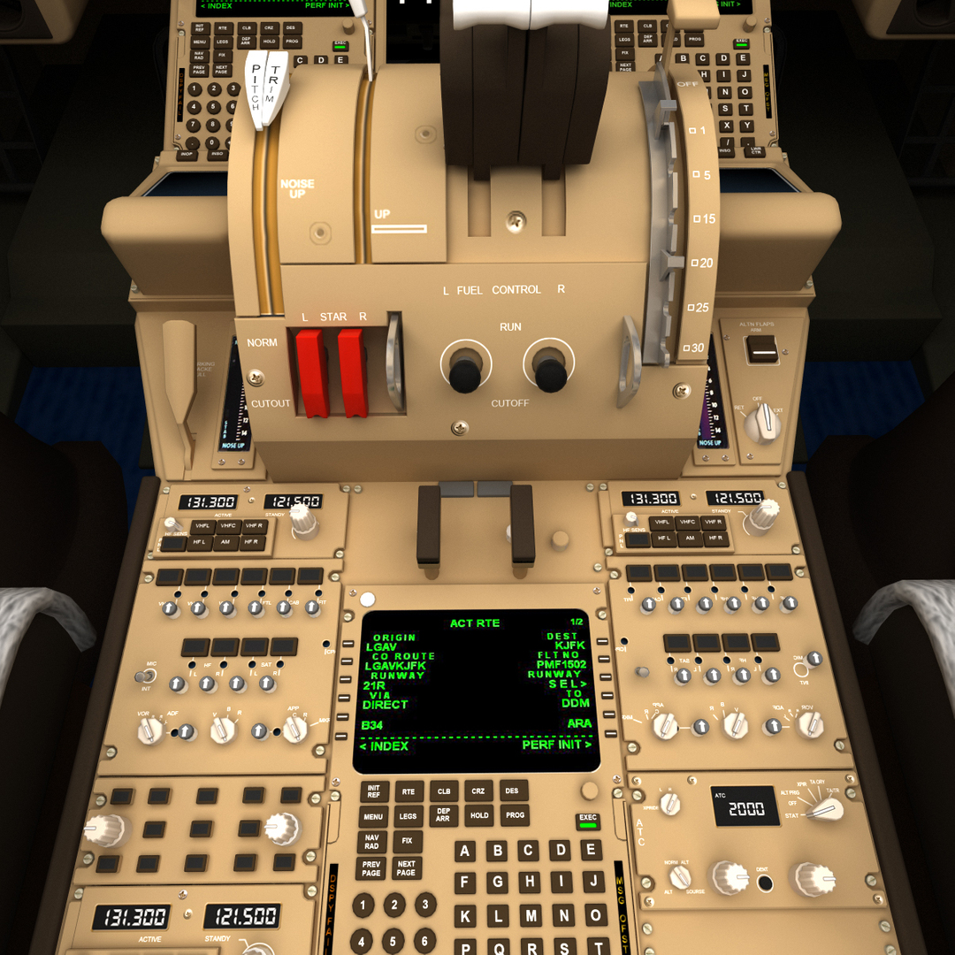 Realistic Boeing 777 Cockpit 3d Lwo
