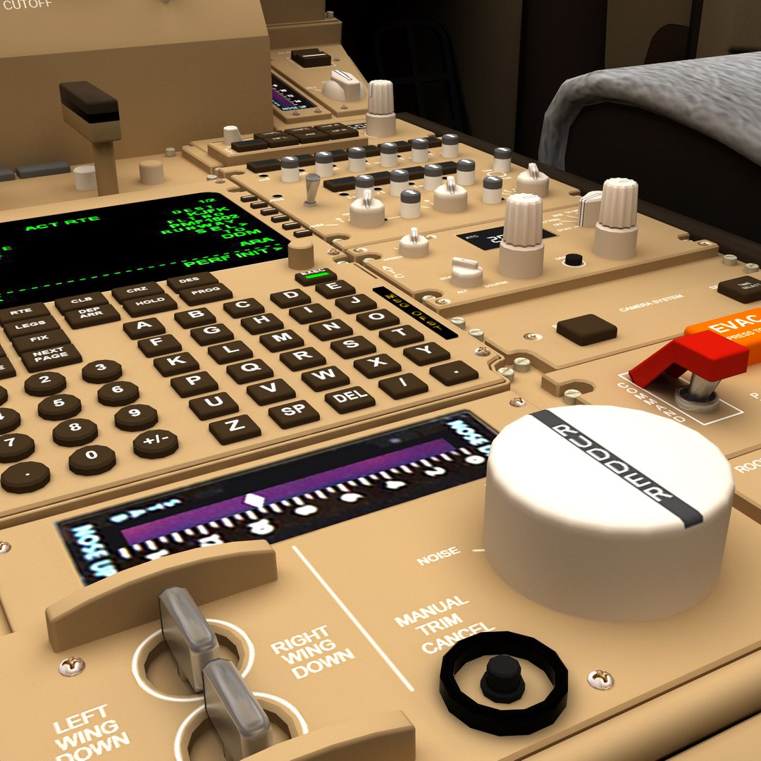 realistic boeing 777 cockpit 3d lwo