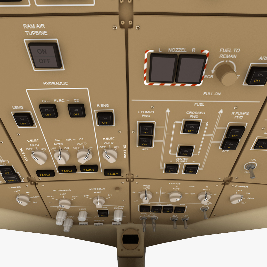 realistic boeing 777 cockpit 3d lwo