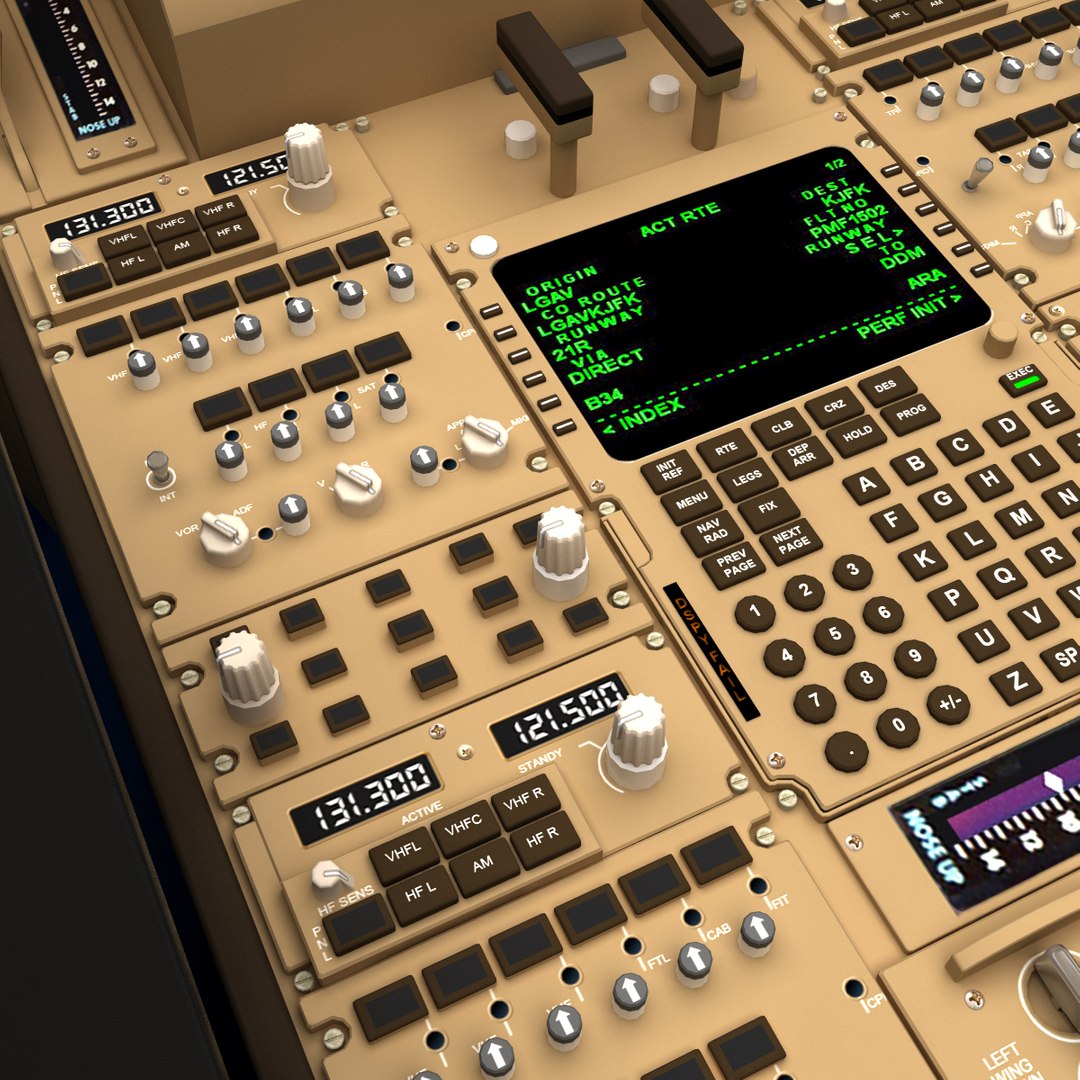 realistic boeing 777 cockpit 3d lwo