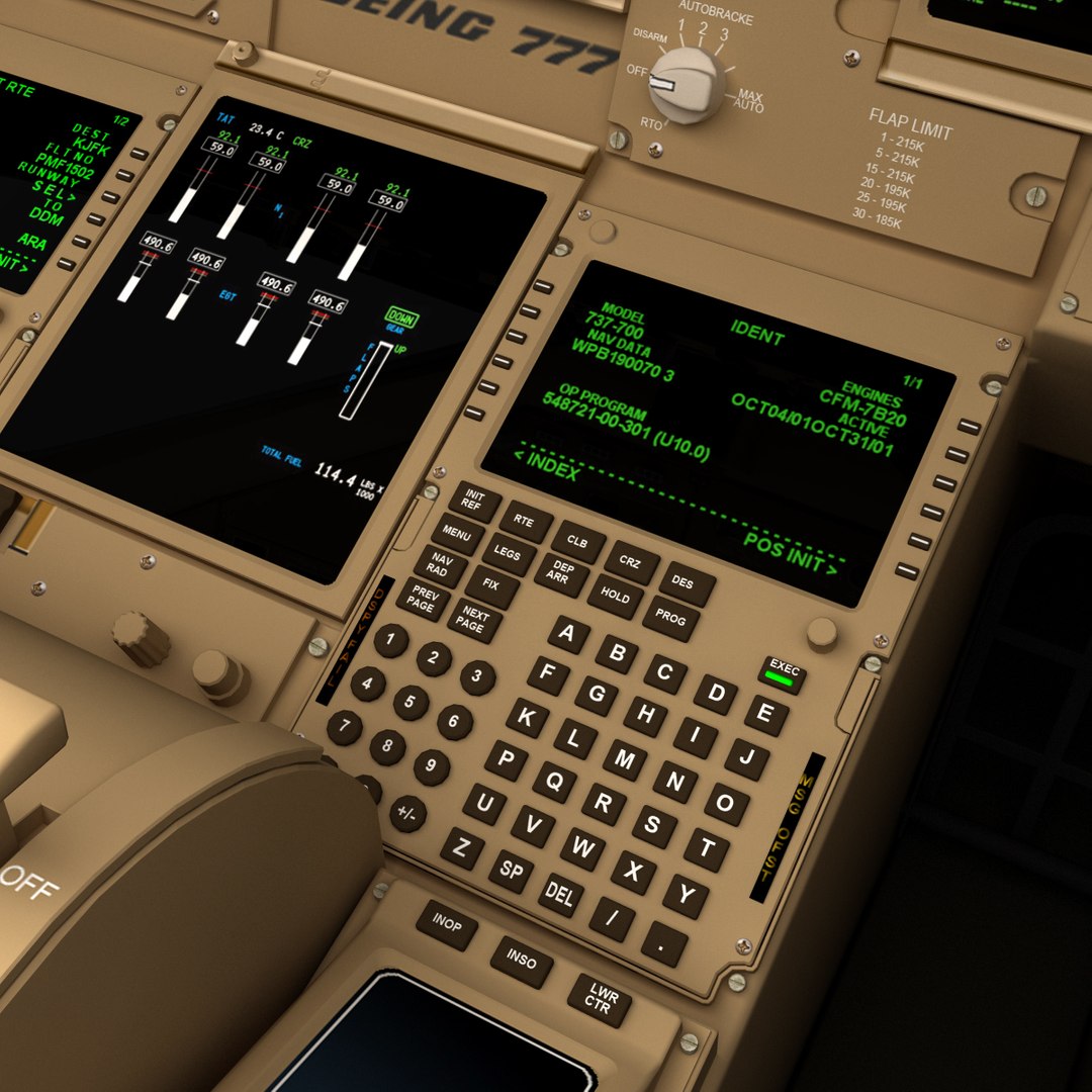 realistic boeing 777 cockpit 3d lwo